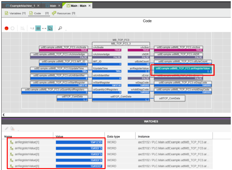 Modbus TCPの使用例 | PLCnext Technology