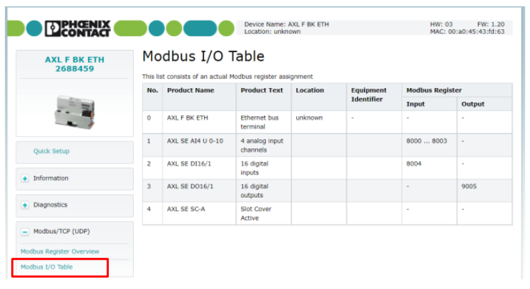 Modbus TCPの使用例 | PLCnext Technology