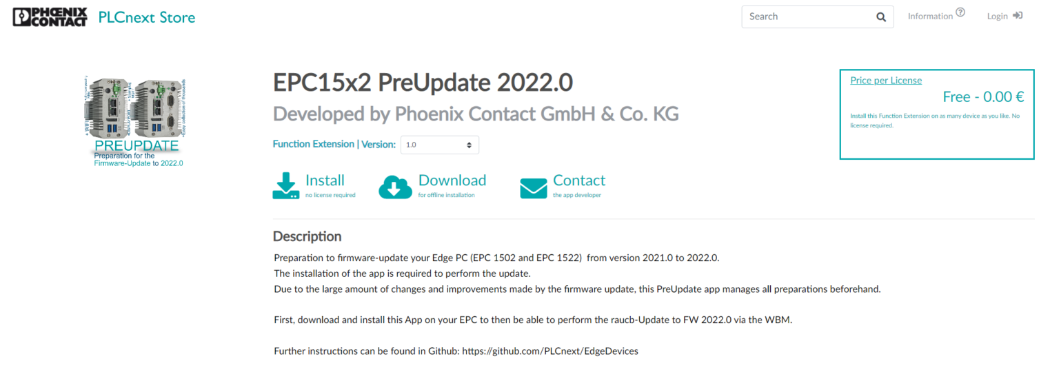 EPC 1502 / 1522 ファームウェア更新情報&セットアップ | PLCnext Technology