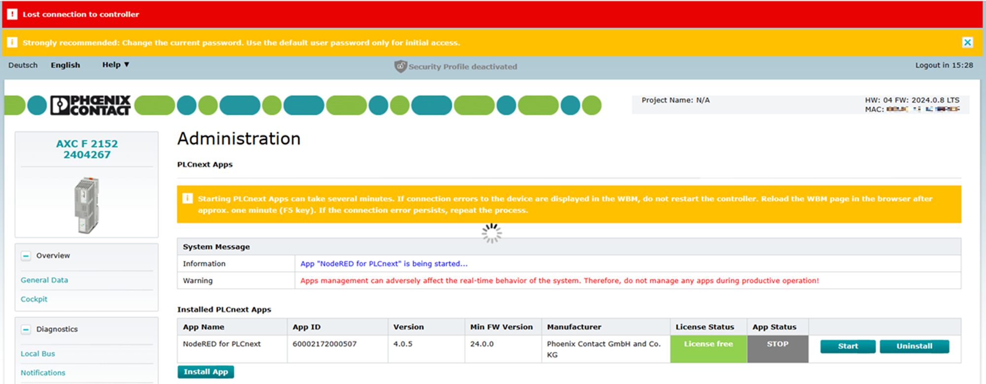 PLCnext ControlでNode-RED：その1 インストール編 (更新版) | PLCnext Technology